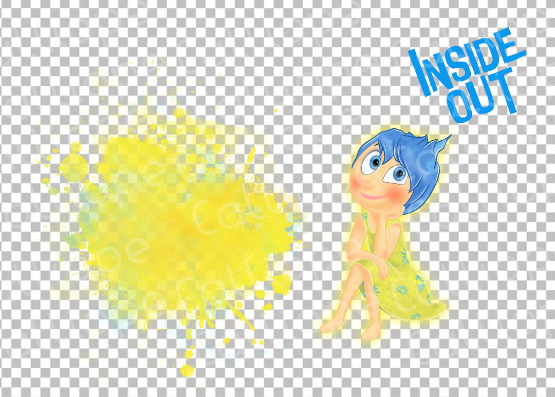 Joy, Inside Out Watercolor Clipart, Cute Cartoon, PNG, High Resolution ...