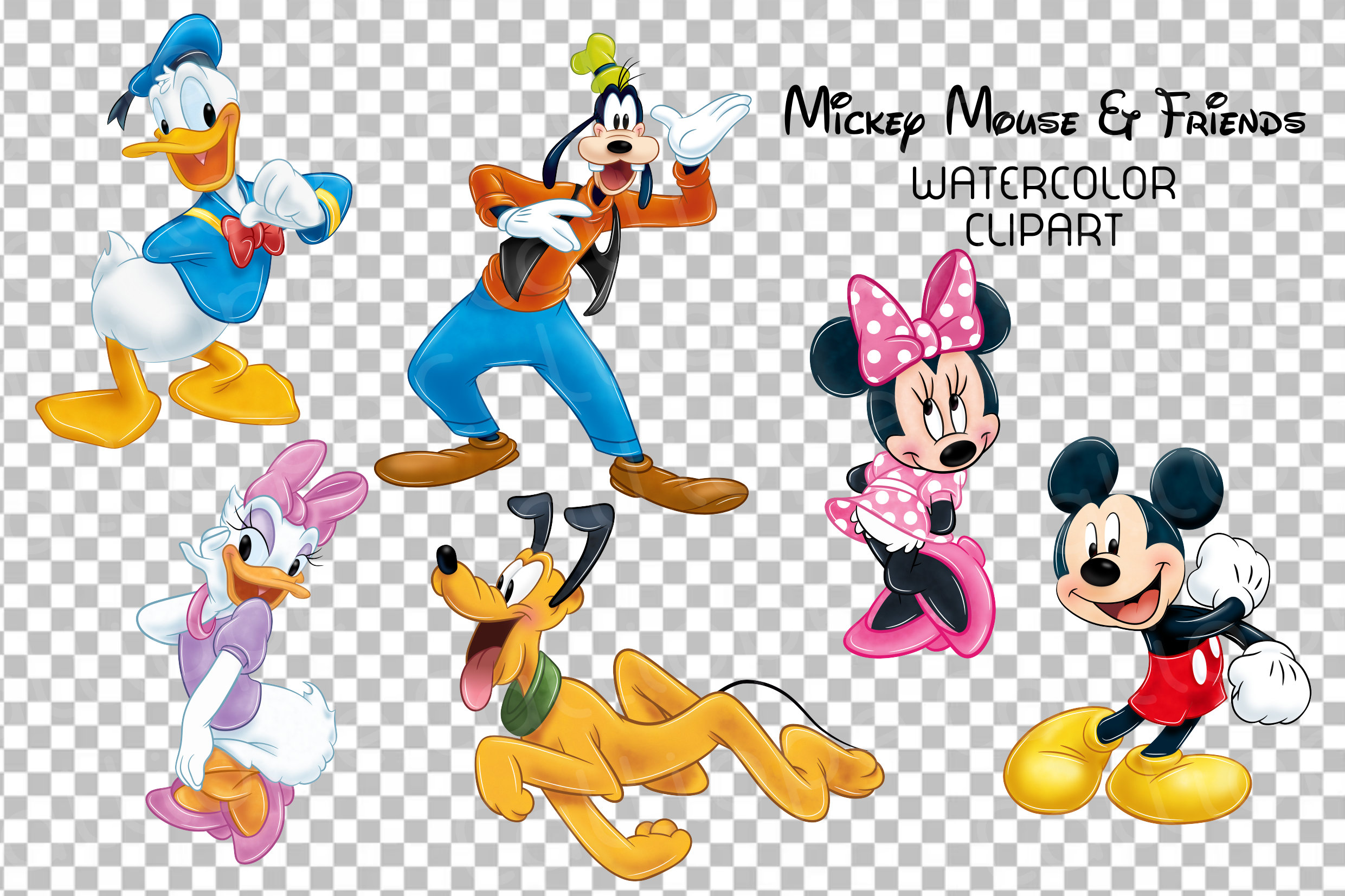 Minnie Mouse, Mickey Mouse, Donald Duck, Goofy, Daisy Duck, Pluto ...