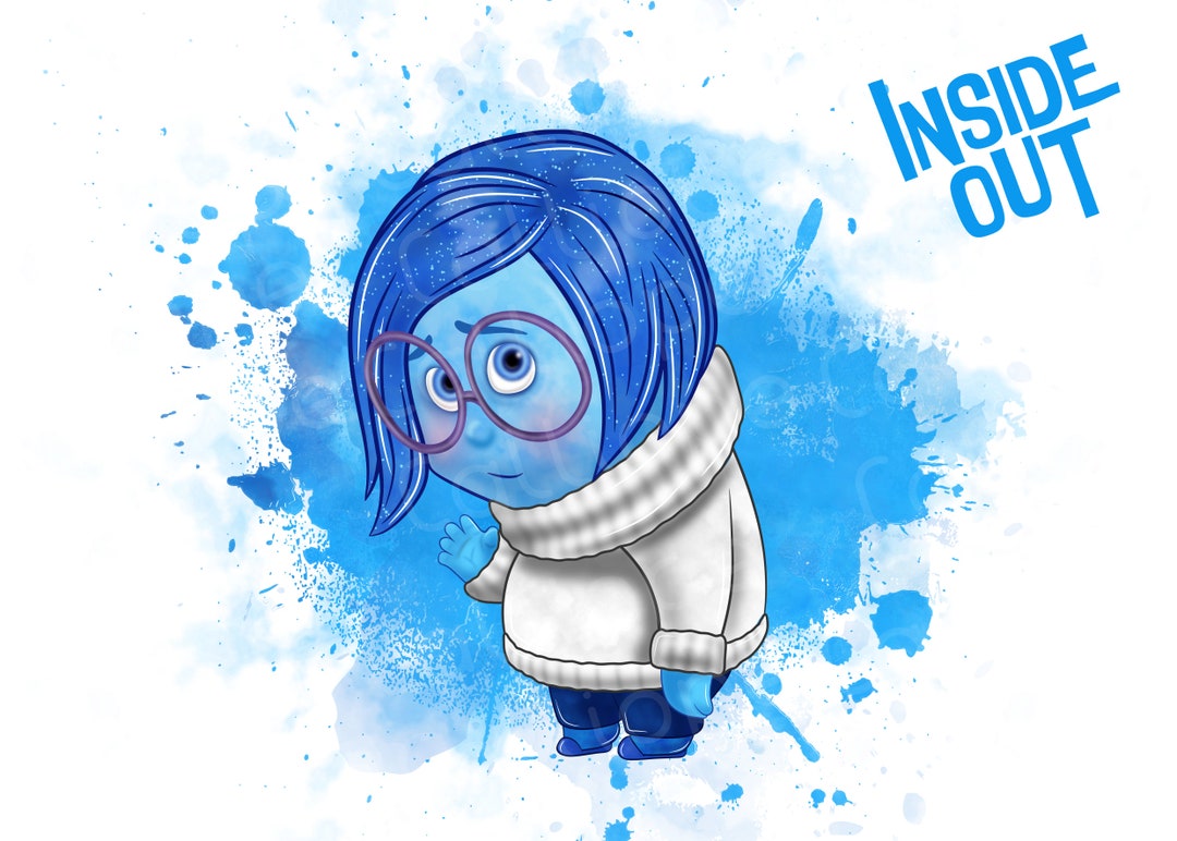 Sadness, Inside Out Watercolor Clipart, Cute Cartoon, PNG, High ...