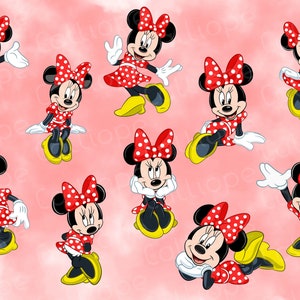 Red Minnie Mouse, PNG and Outline - Etsy