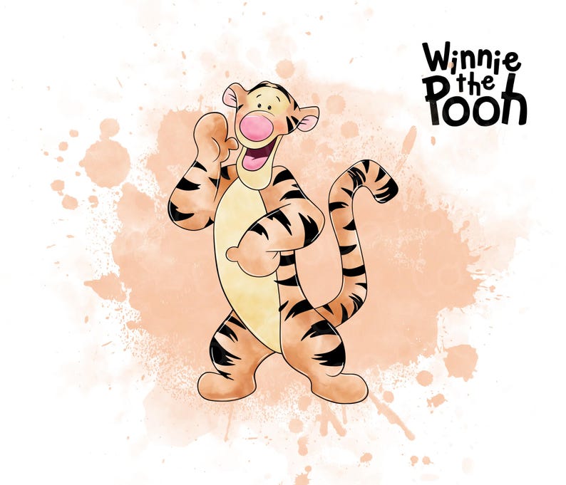 Watercolor Tigger Clipart: Winnie the Pooh Illustration (digital File ...