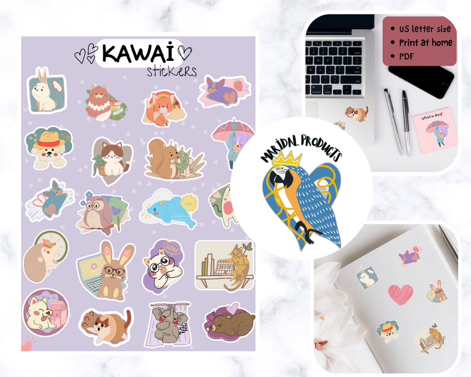 Printable Stickers, Digital Stickers, Happy Planner Stickers, Cute ...