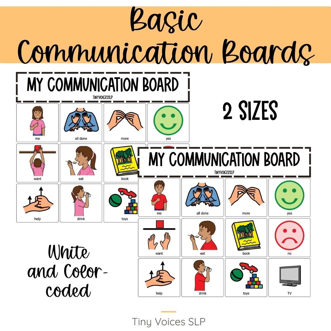 Basic AAC Communication Board - Etsy