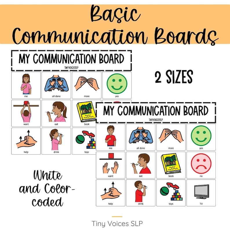 Basic AAC Communication Board - Etsy