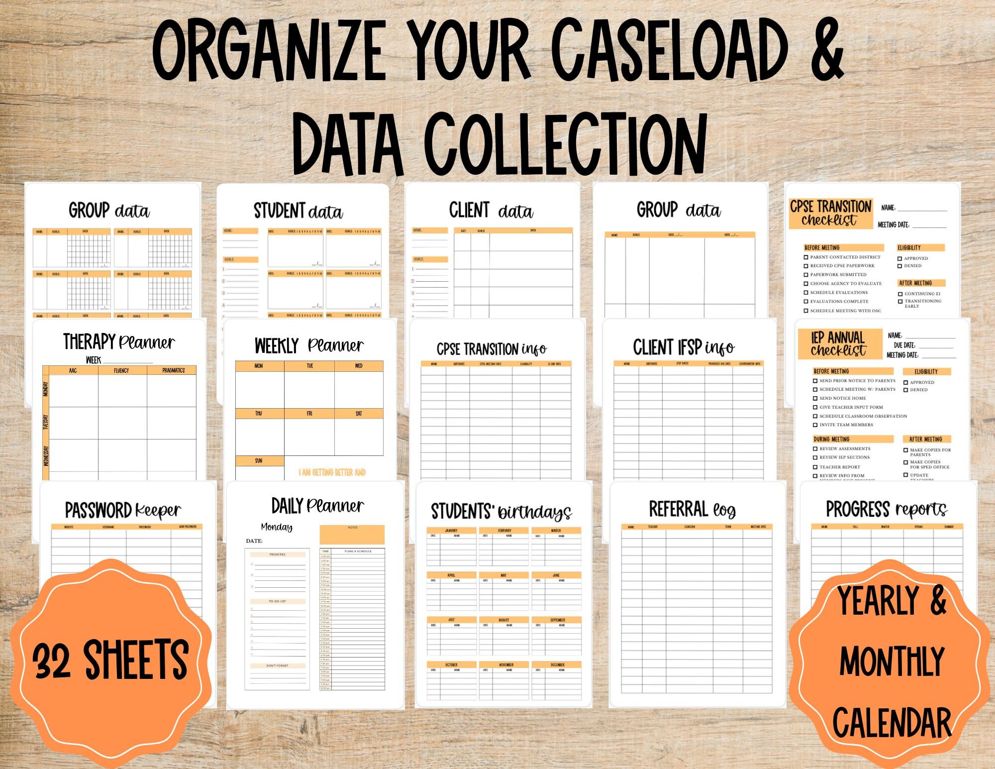 Speech Language Pathologist Planner, Printable SLP Planner, IEP Planner ...