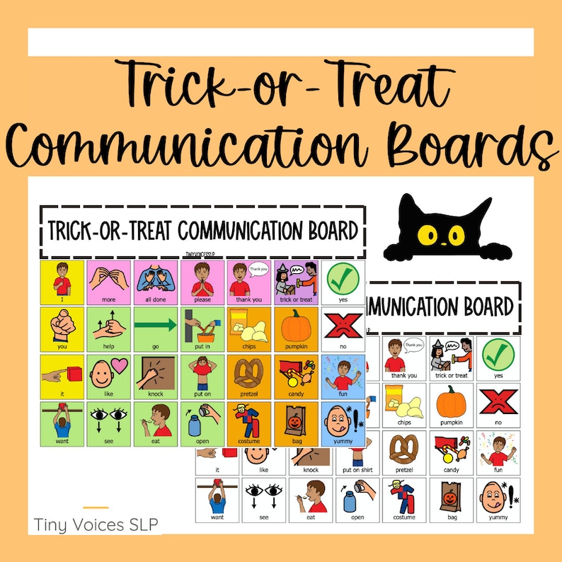 Trick or Treat AAC Communication Boards, Basic Communication Board ...