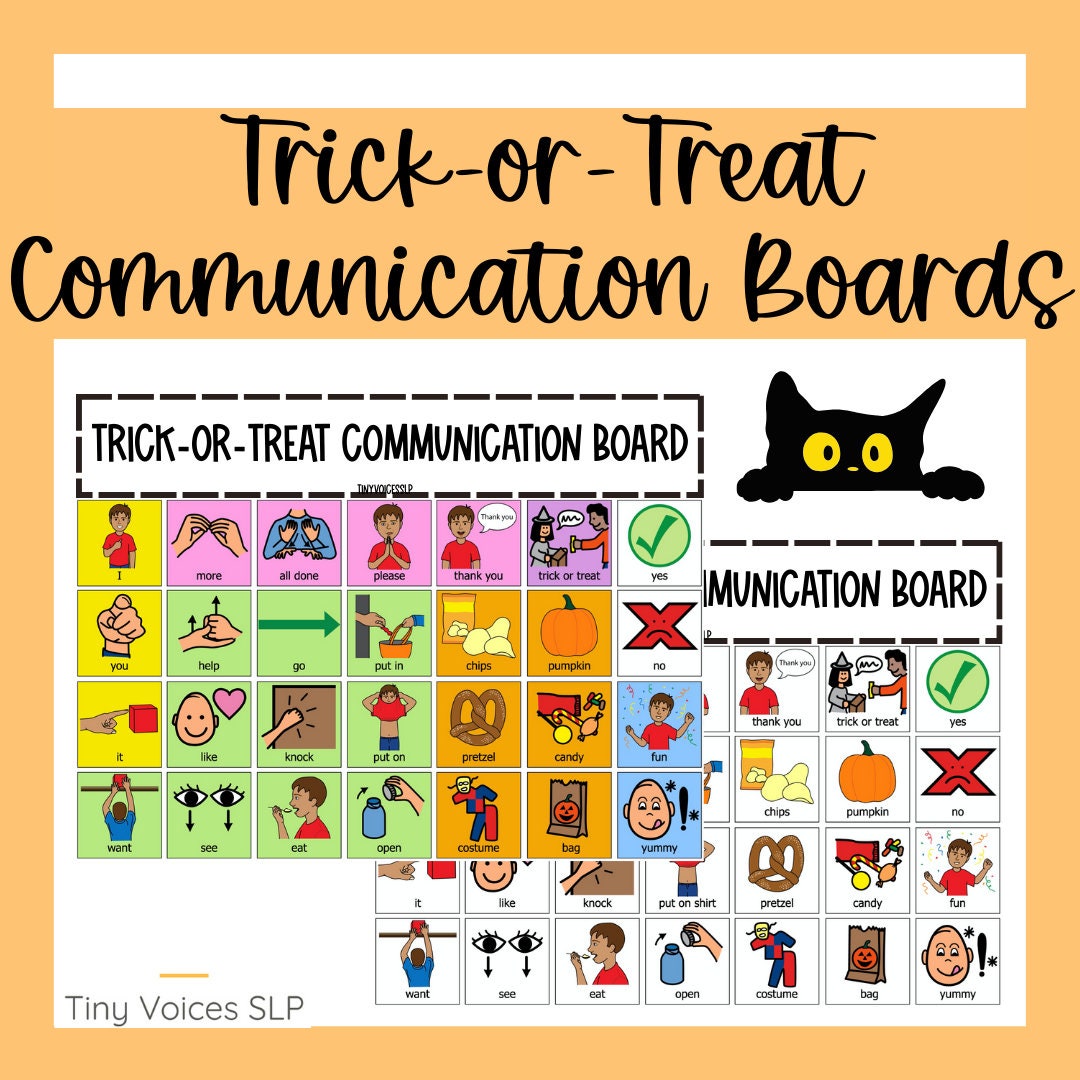 Trick or Treat AAC Communication Boards, Basic Communication Board ...