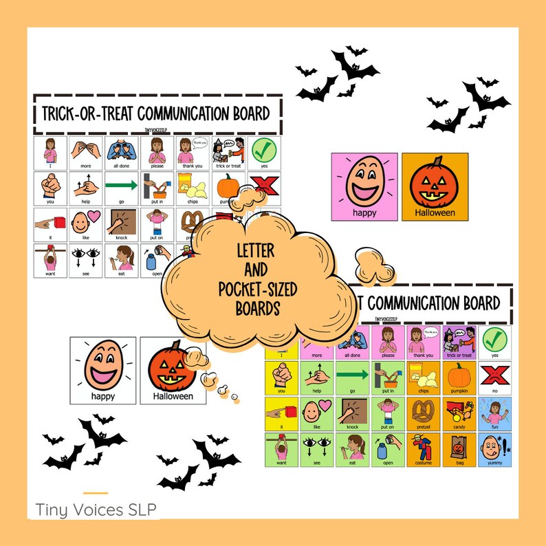 Trick or Treat AAC Communication Boards, Basic Communication Board ...