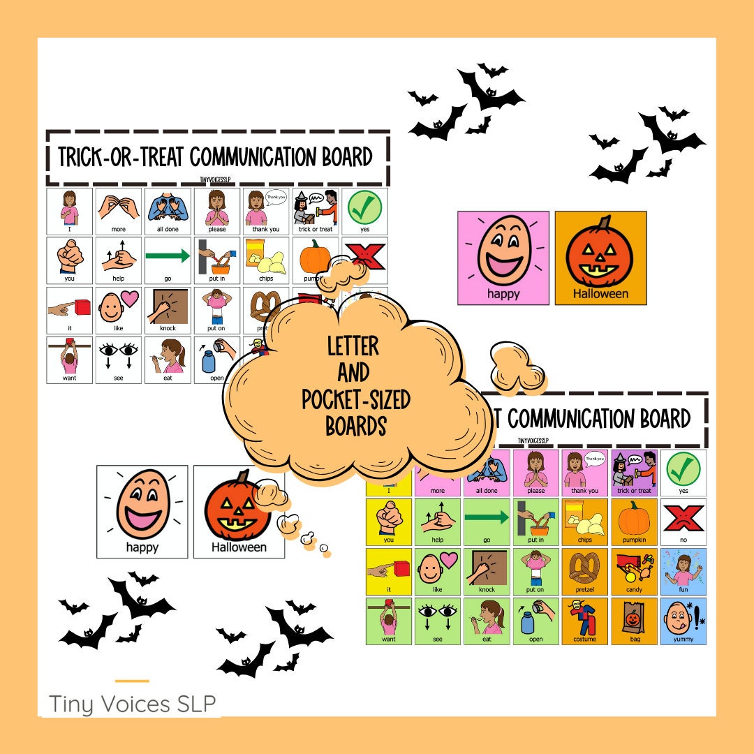 Trick or Treat AAC Communication Boards, Basic Communication Board ...