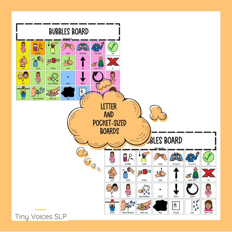 Bubbles AAC Communication Board - Etsy