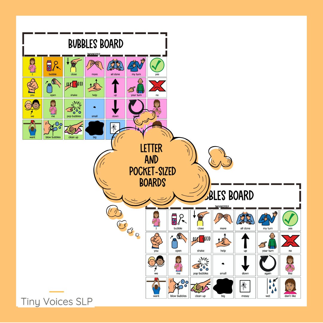 Bubbles AAC Communication Board - Etsy