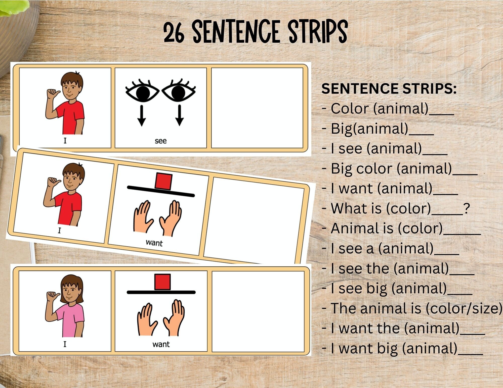 Brown Bear Book Companion Communication Board & Sentence Strips - Etsy