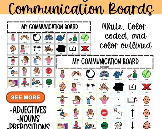 AAC Core Words Activity Middle or High School Core Vocabulary Speech ...