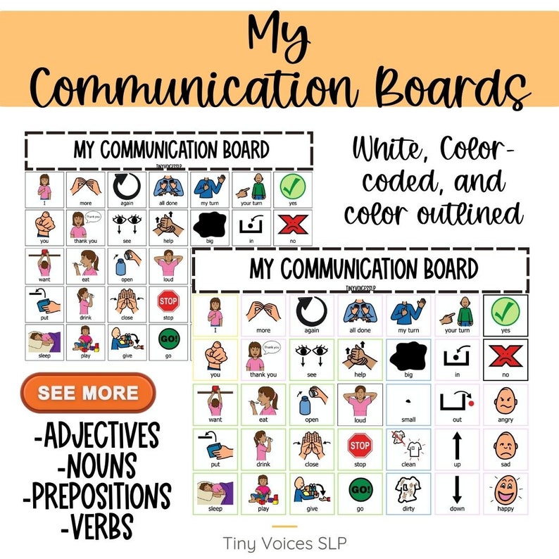 Core AAC Communication Board - Etsy