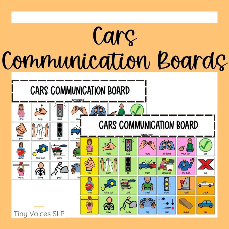 Cars AAC Communication Board - Etsy