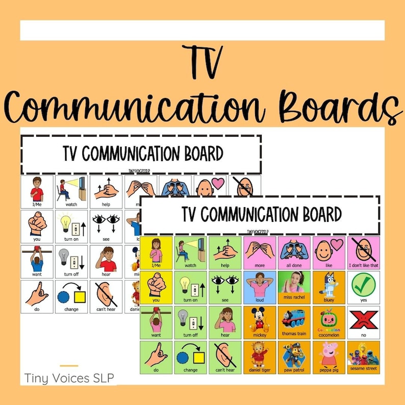 TV AAC Communication Board - Etsy