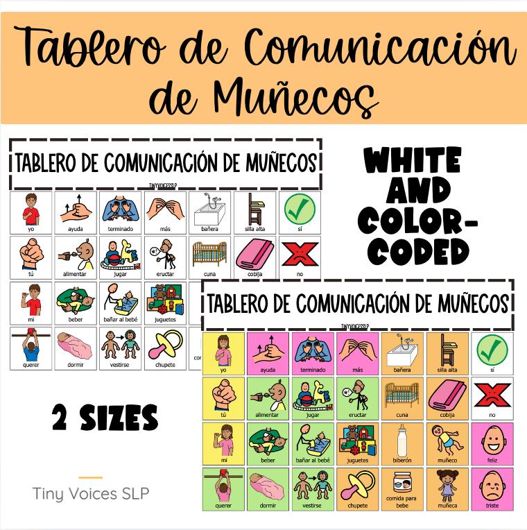 Bilingual Spanish Baby Doll AAC Communication Board - Etsy