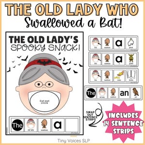 The Old Lady Who Swallowed a Bat Book Companion I AAC Adapted Activity ...