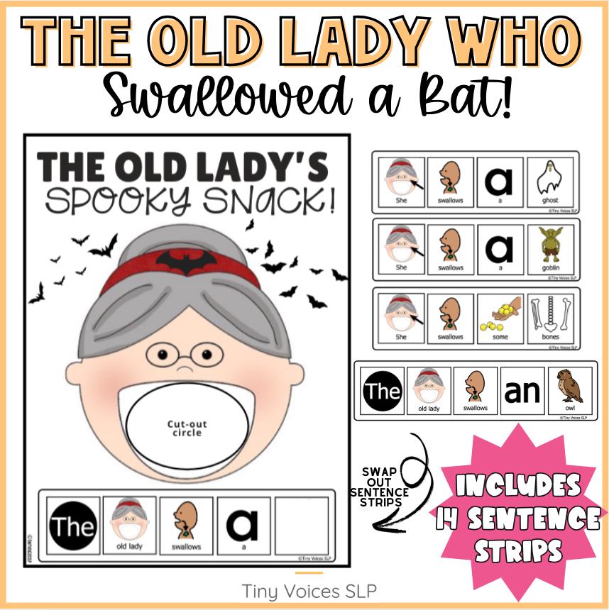 The Old Lady Who Swallowed a Bat Book Companion I AAC Adapted Activity ...
