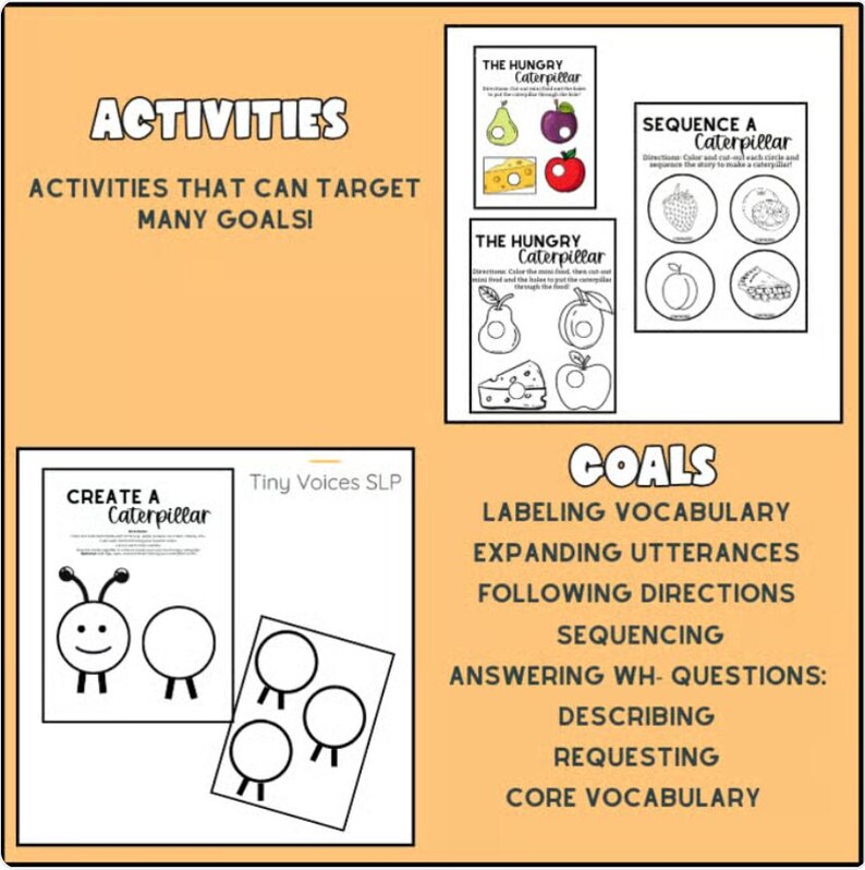 The Hungry Caterpillar Book Companion - Adapted AAC Board, Sentence ...