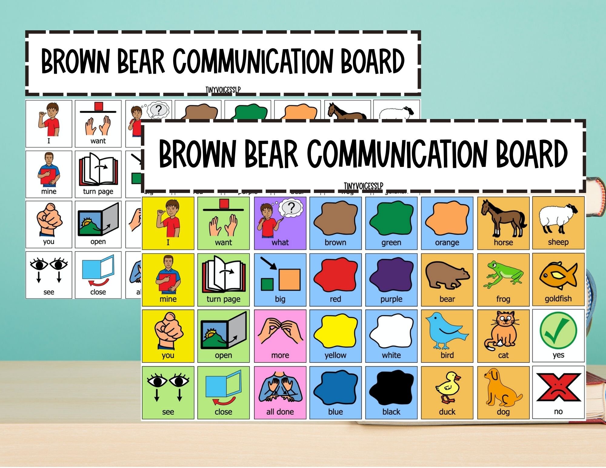 Brown Bear Book Companion Communication Board & Sentence Strips - Etsy