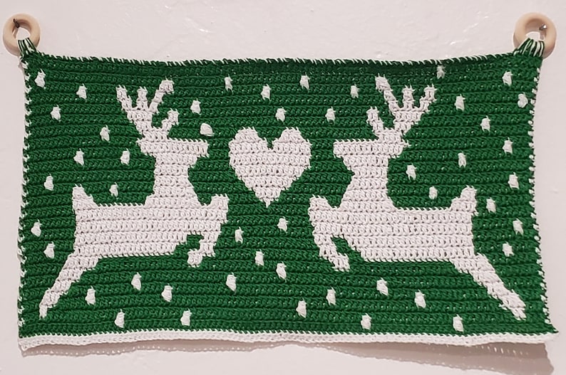 Reindeer Christmas Wall Hanging Mosaic Crochet Pattern (PDF Pattern) - Etsy