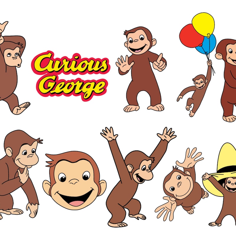 Monkey George Curious Svg - Etsy
