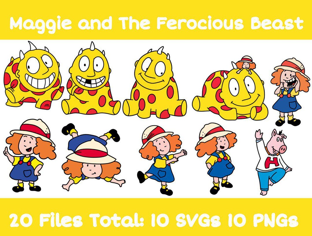 10 Maggie and the Ferocious Beast Cartoon SVG Files Total/bundle for ...