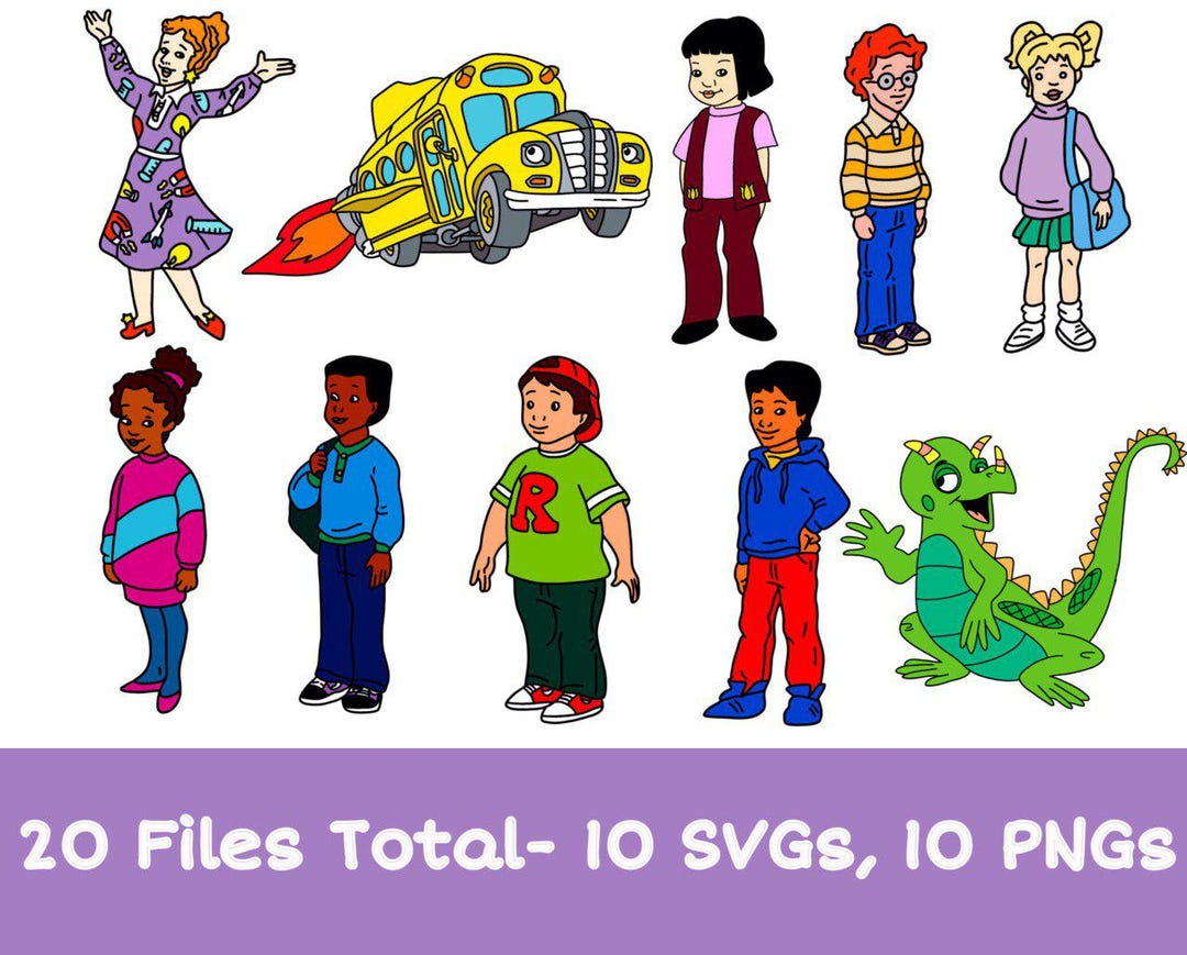 10 the Magic School Bus Cartoon SVG Files Total/bundle for Cricut, SVG ...