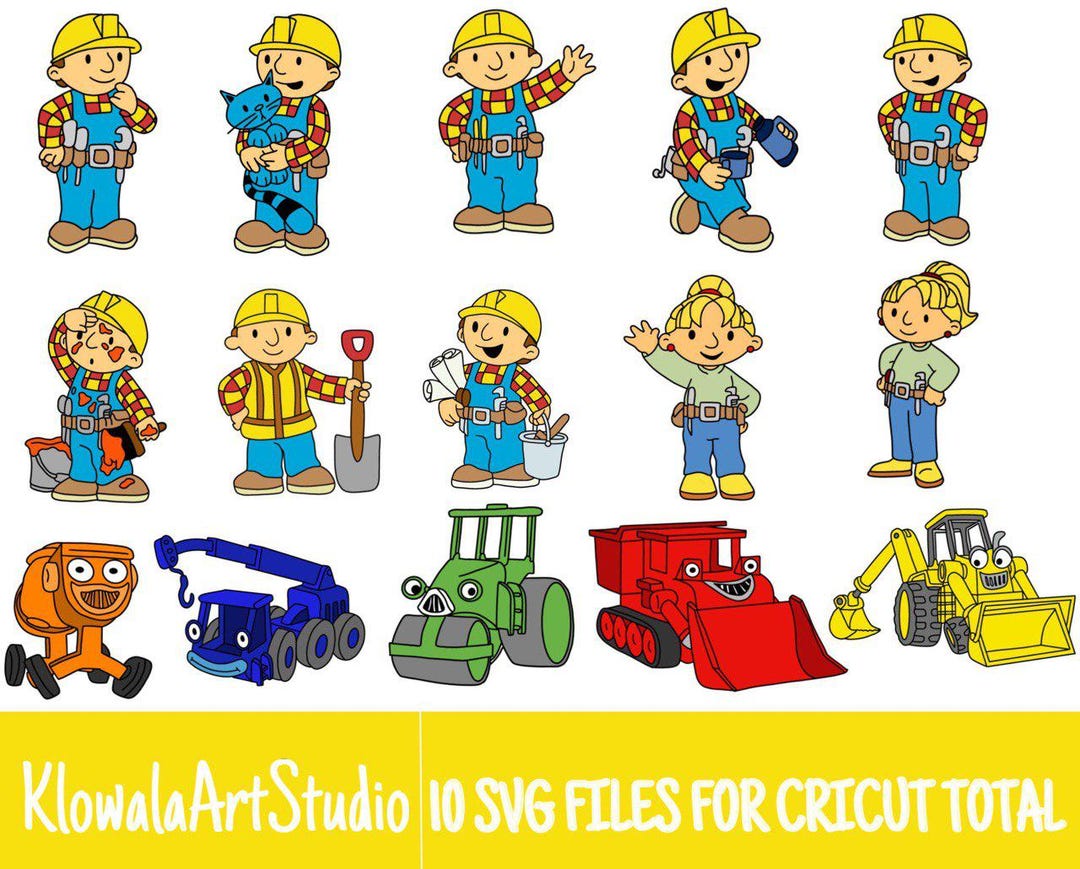 15 Bob the Builder Five Nights Freddie Fazbear Cartoon SVG Files Total ...
