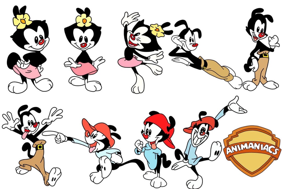 10 Colored Layered Animaniacs Cartoon SVG Files Total/bundle for Cricut ...