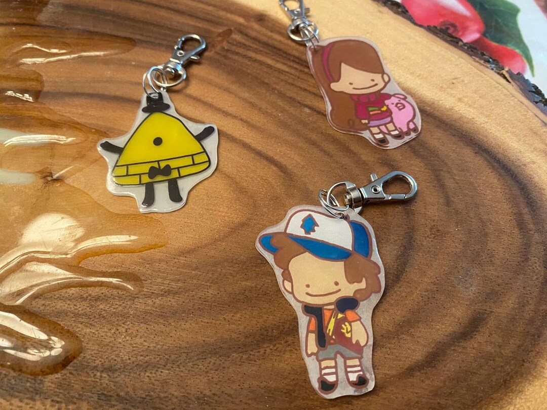 Gravity Falls Handmade Shrink Plastic Keychains- Mabel, Dipper, Bill ...