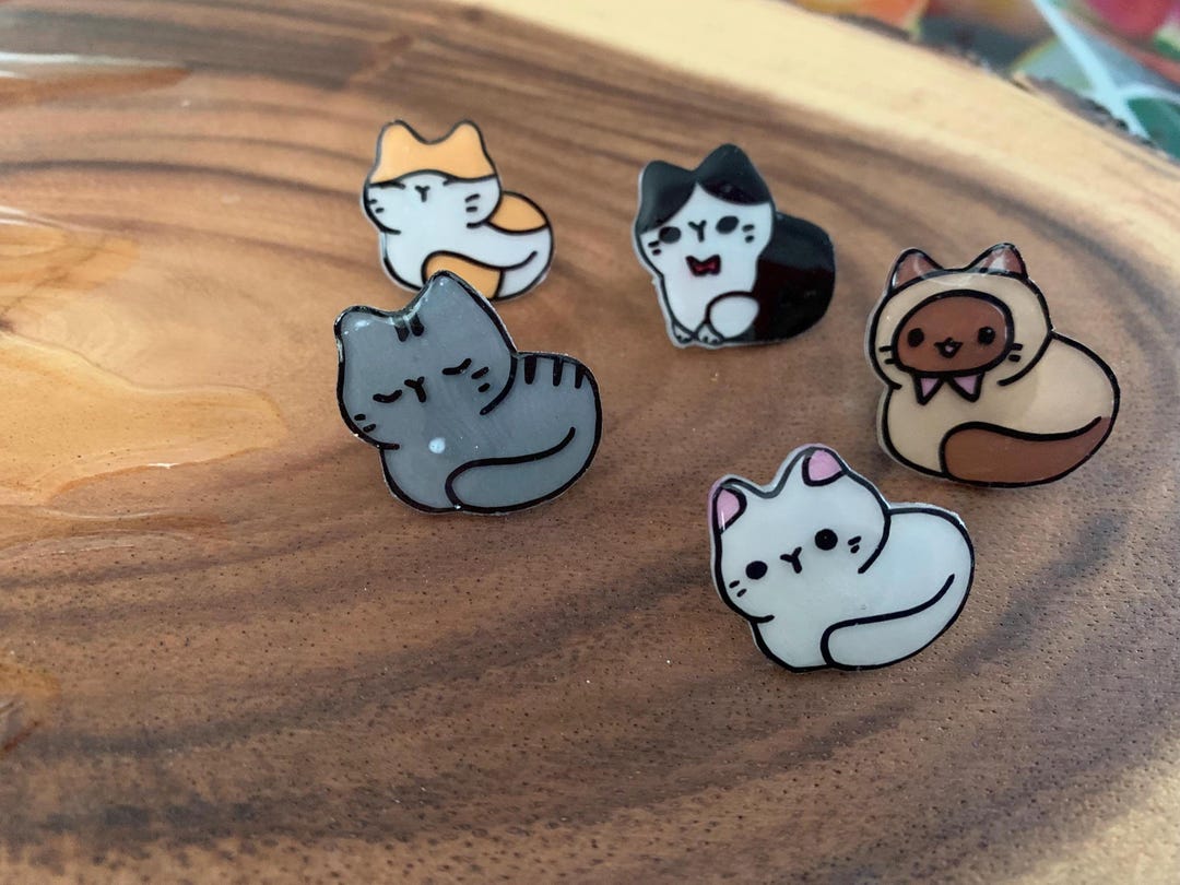 Loaf Bread Cat Cute Shrinky Dink Pin Set - Etsy
