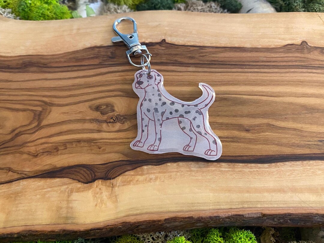 Dalmation Dog Keychains | Cartoon Kawaii Art Puppy Breed Charm | Chibi ...