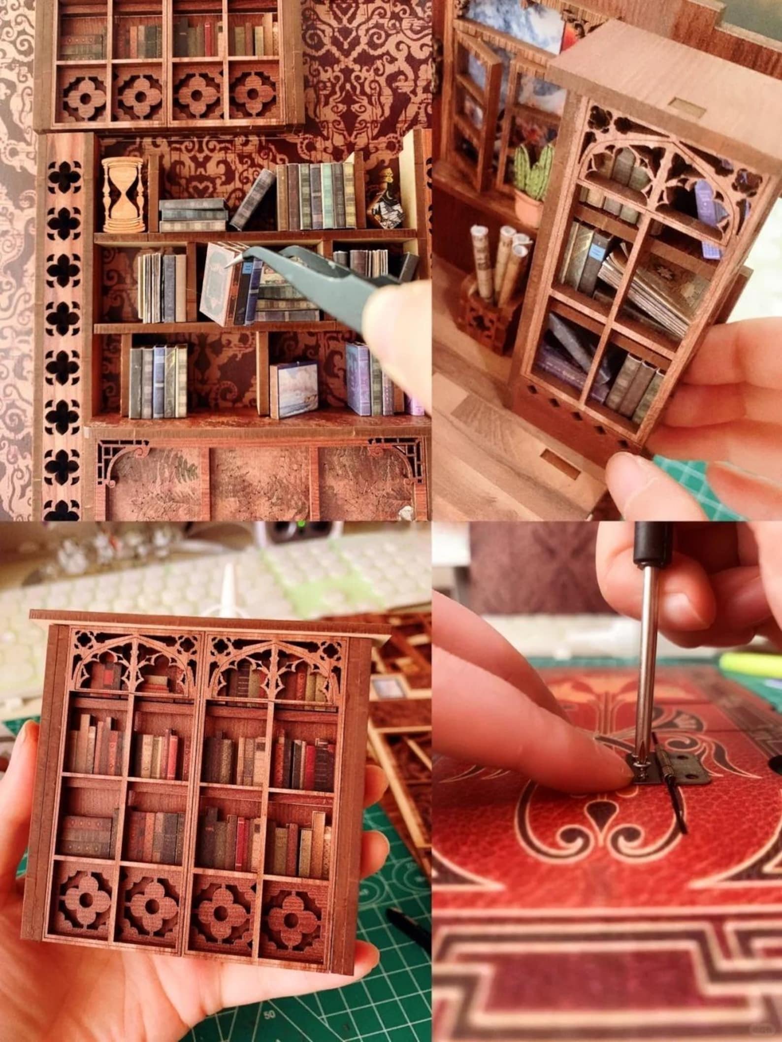Wooden Craft Eternal Bookstore DIY Miniature Book Nook, Home Décor ...
