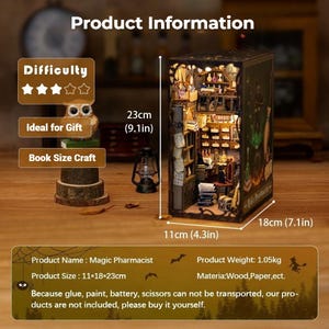Magic Pharmacist DIY 3D Wooden Miniature Booknook Kit, Home Décor ...
