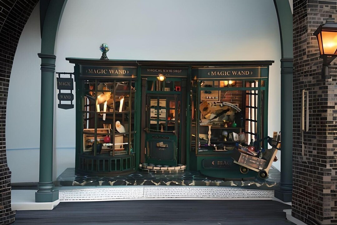 Magic Wand Shop Retro-style DIY Dollhouse, Home Décor Gift for ...