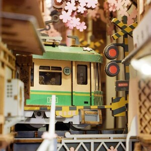 Sakura Densya Train Wooden Japanese Style Booknook, Home Décor Gift for ...