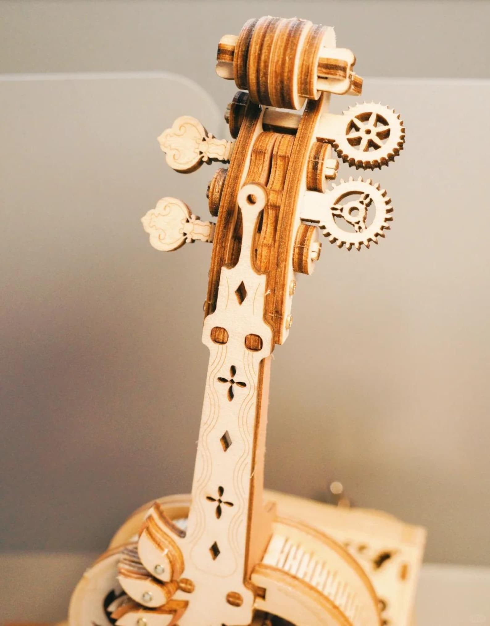 DIY Wooden Craft Auto Bowing Cello Mechanical 3D Music Box Puzzle, Home ...