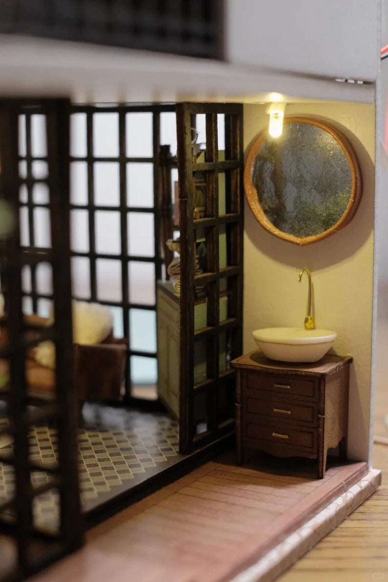Momo Tea House Vintage Forest Teashop Diy Dollhouse Home Décor T