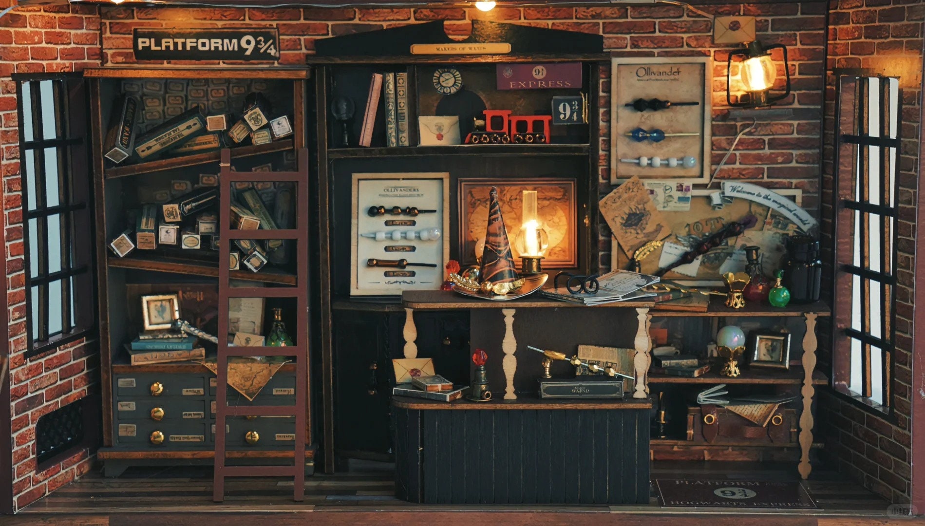 Magic Wand Shop Retro-style DIY Dollhouse, Home Décor Gift for ...