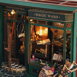 Magic Wand Shop Retro-style DIY Dollhouse, Home Décor Gift for ...