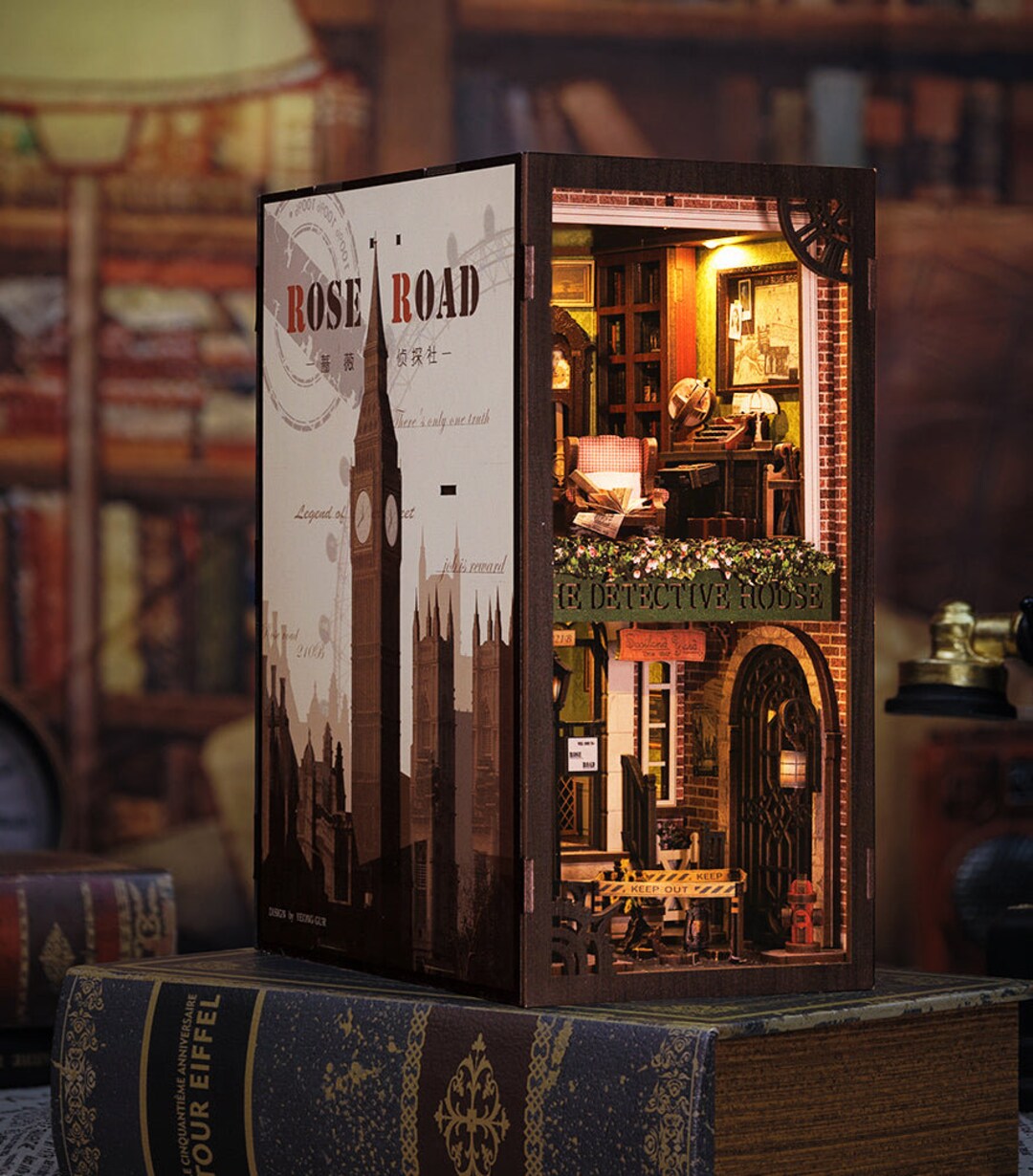 Detective Agency Crime Scene Clues Wooden DIY Miniature Booknook, Home ...