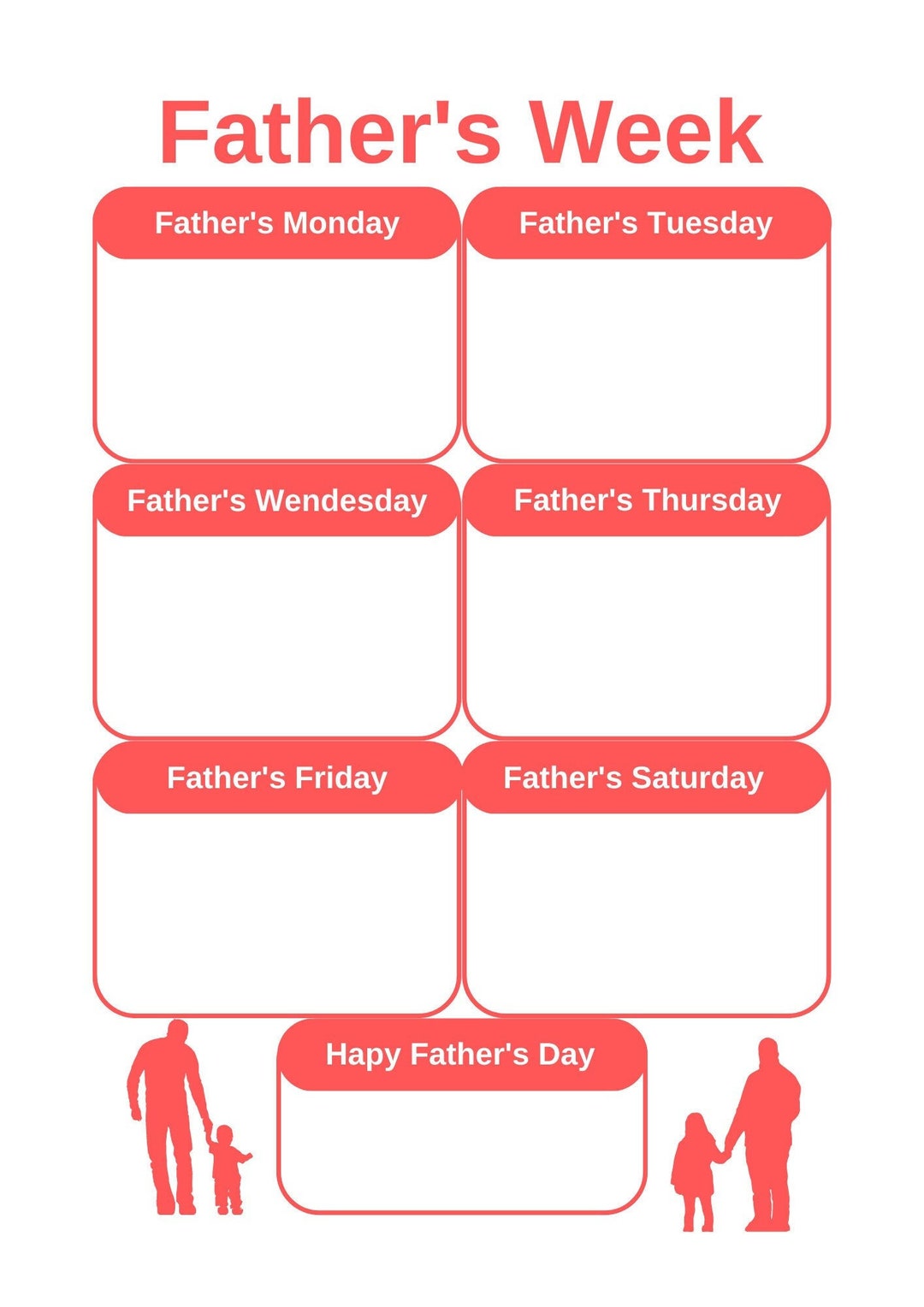2023 Father's Week Planner | Father's Day | Digital Planner | Minimal ...