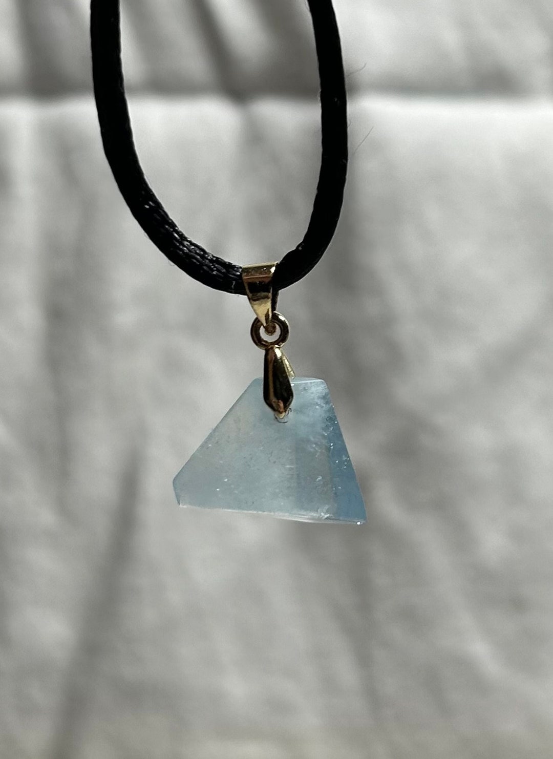 Aquamarine Calming Freeform Pendant - Etsy