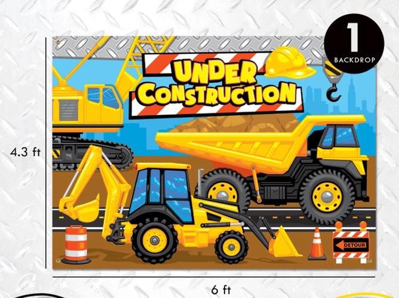 Construction Party Backdrop | Construction Party | Construction Theme ...