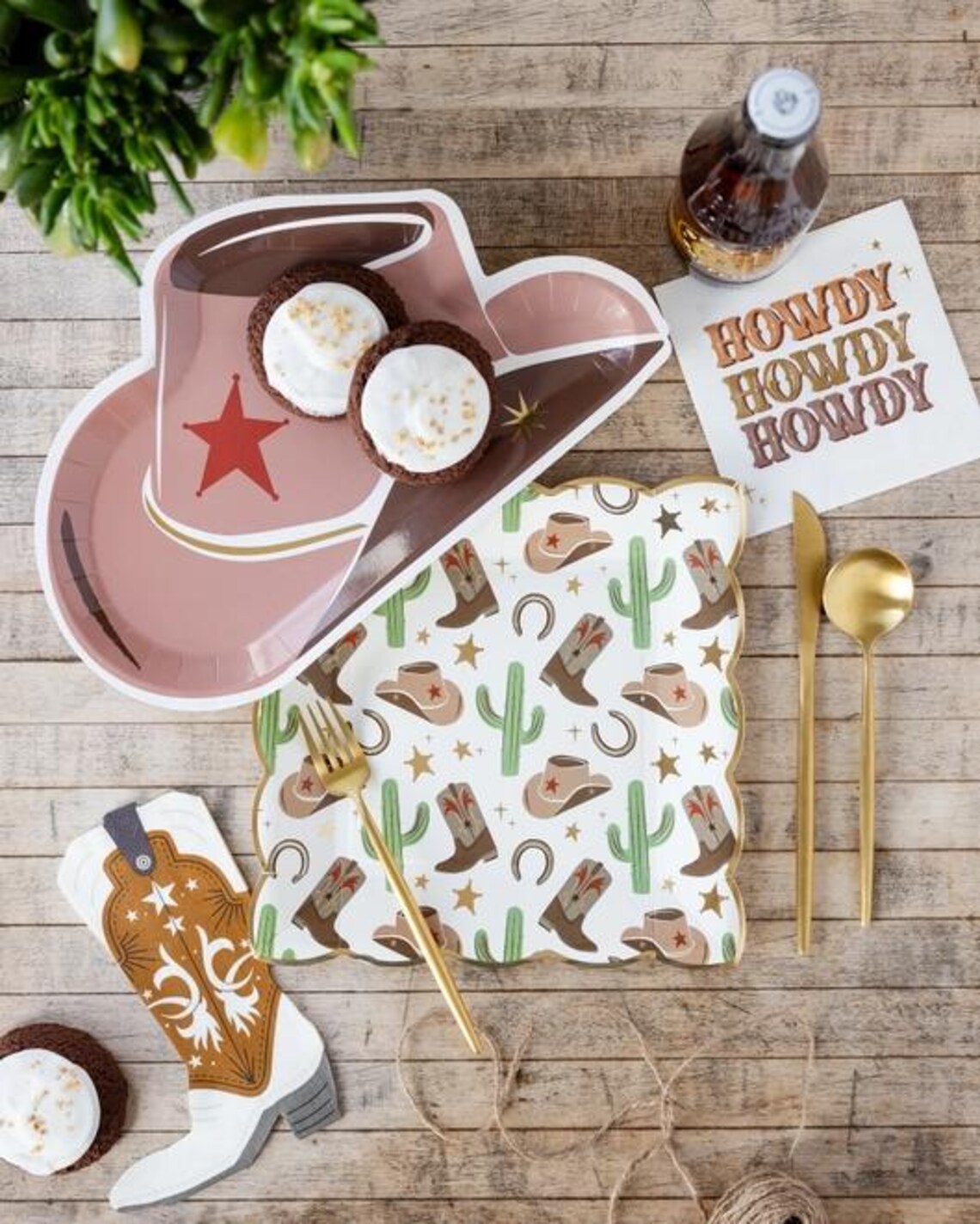 Cowboy Tan Hat Shaped Plate | Rodeo Theme | Cowboy Theme | Rodeo Party ...