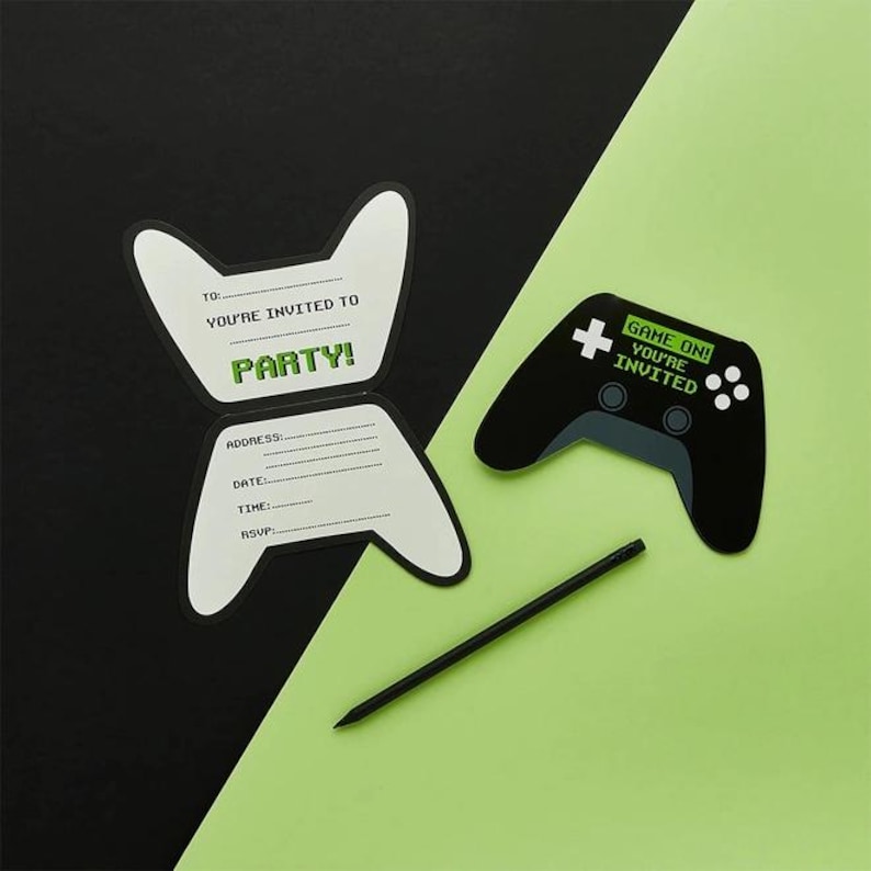 Game Controller Invitations | Gamer Party | Gamer Theme - Etsy