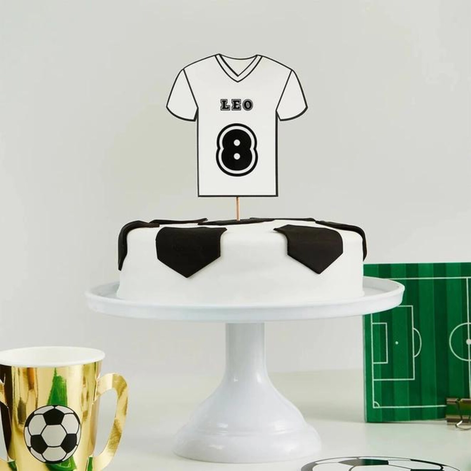 Soccer Shirt Cake Topper & X2 Sticker Sheets | Soccer Party | Soccer ...