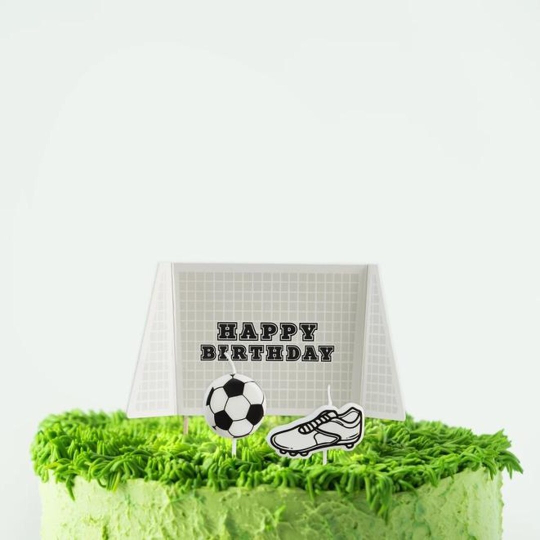 Goal Cake Topper & Candle Set | Soccer Party | Soccer Theme | Soccer ...